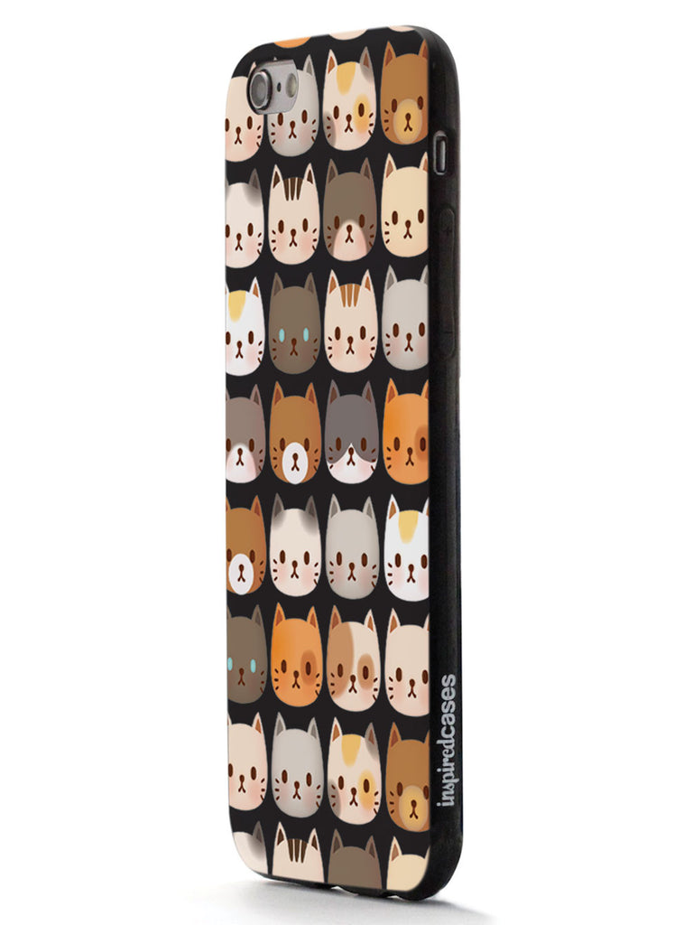 Tiny Cat Faces Pattern - Black Case – InspiredCases