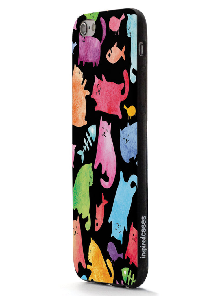 Watercolor Cats - Black Case – InspiredCases