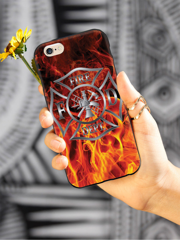 Fire Badge Flame Case For Firemen Fire Department Case – InspiredCases