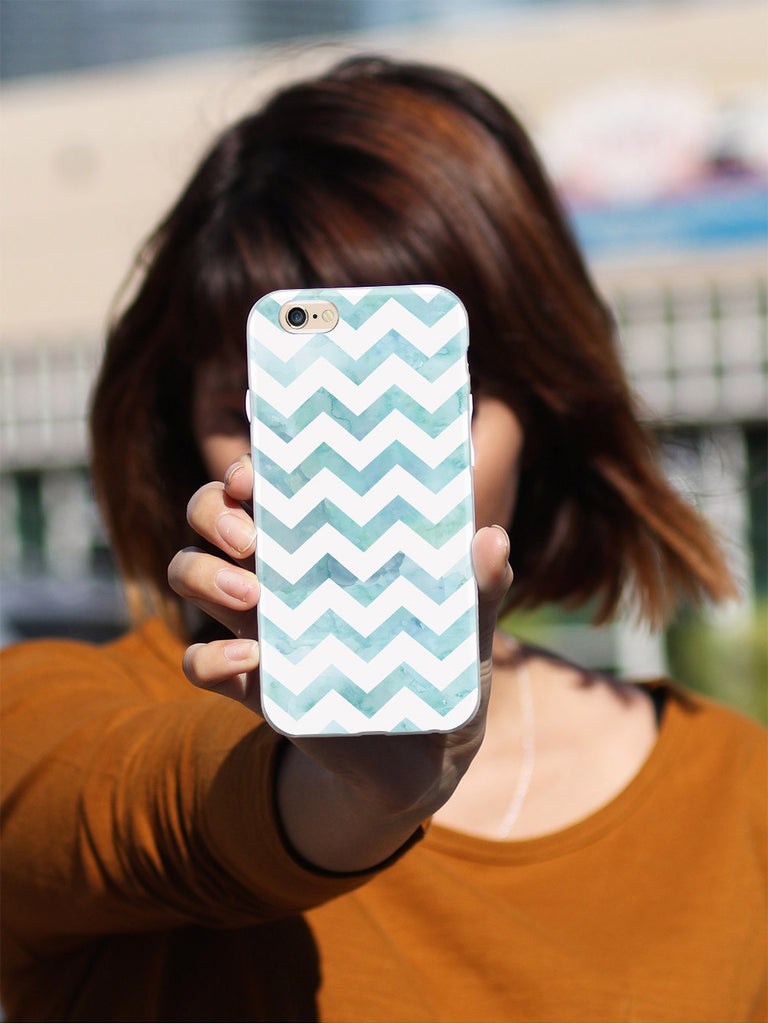Watercolor Chevron Pattern - Light Blue Case – InspiredCases