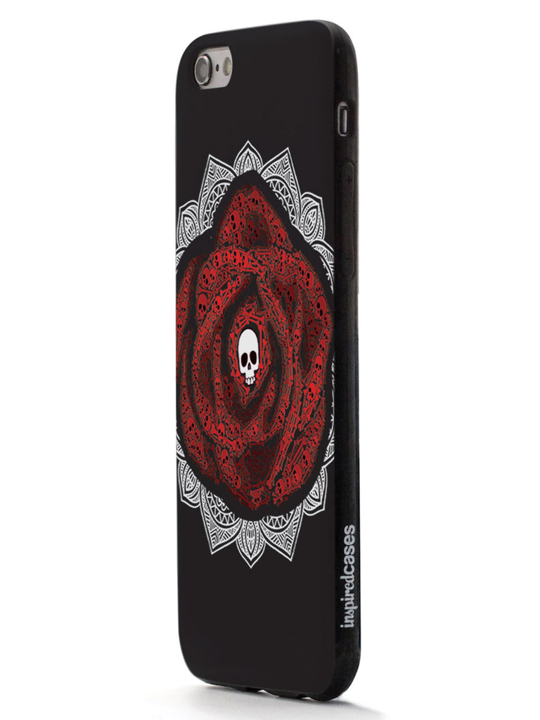 Red Rose Skull - Black Case – InspiredCases