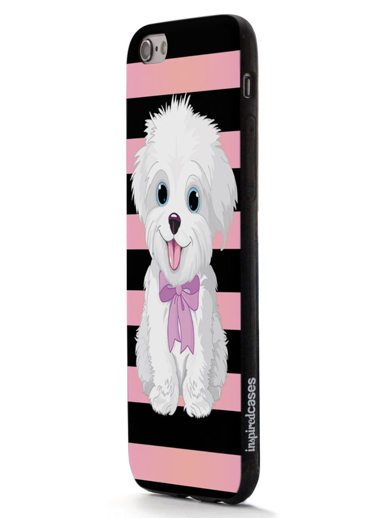 Cute Maltese Puppy Cartoon - Black Case – InspiredCases