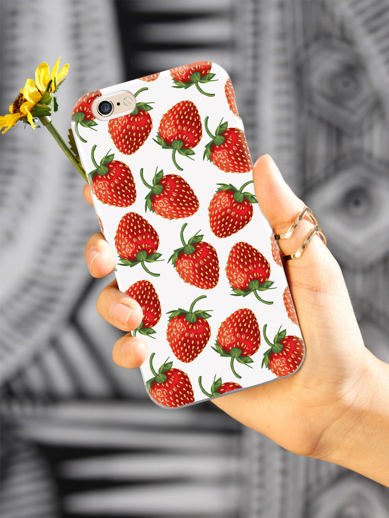 Strawberry Pattern - White Case – InspiredCases