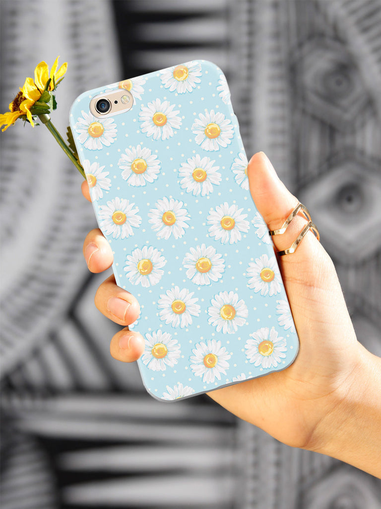 Watercolor Daisy Pattern - White Case – InspiredCases